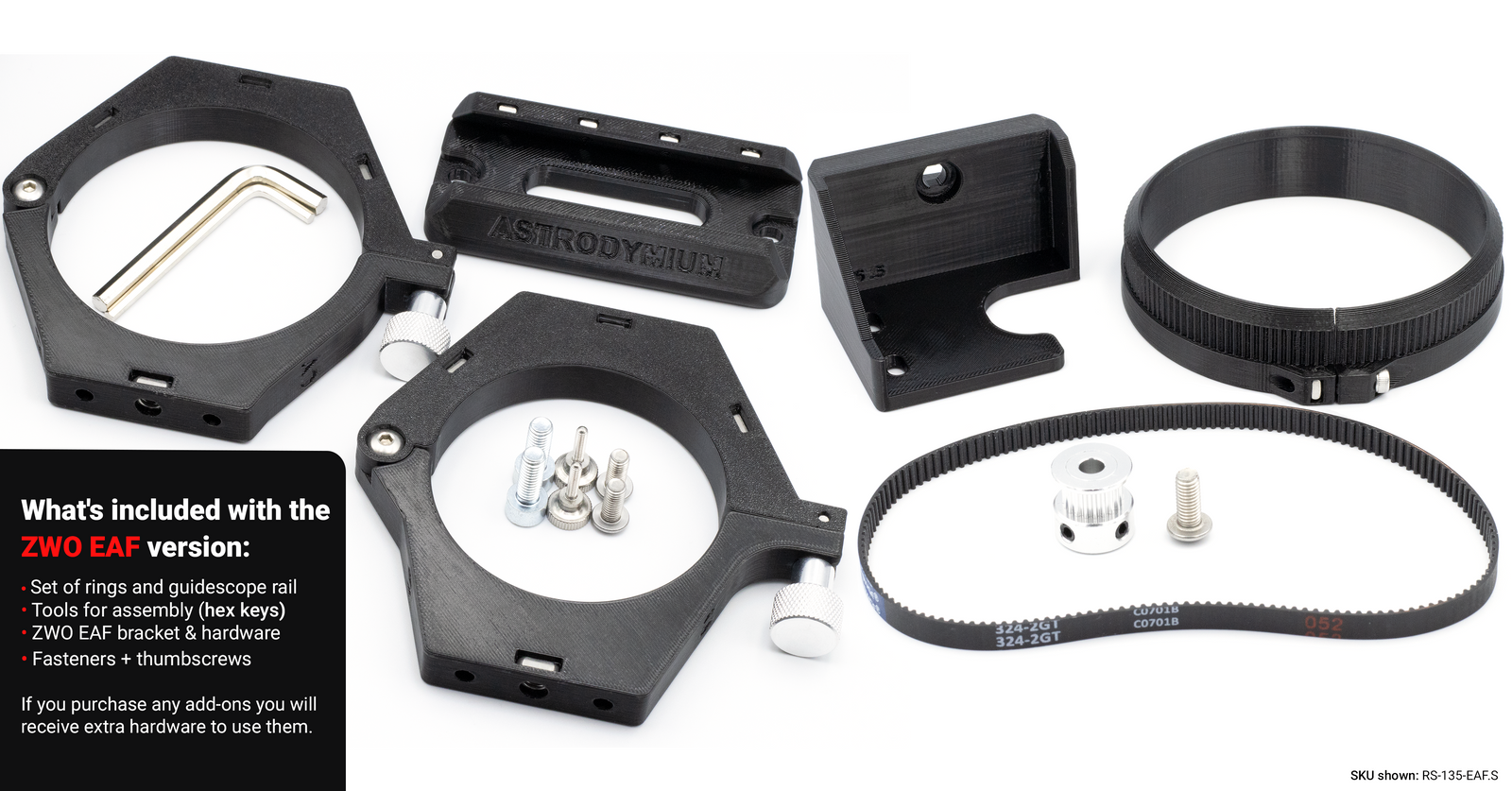 Astrodymium Ring System with ZWO EAF & ASIAIR Mount for Samyang / Roki